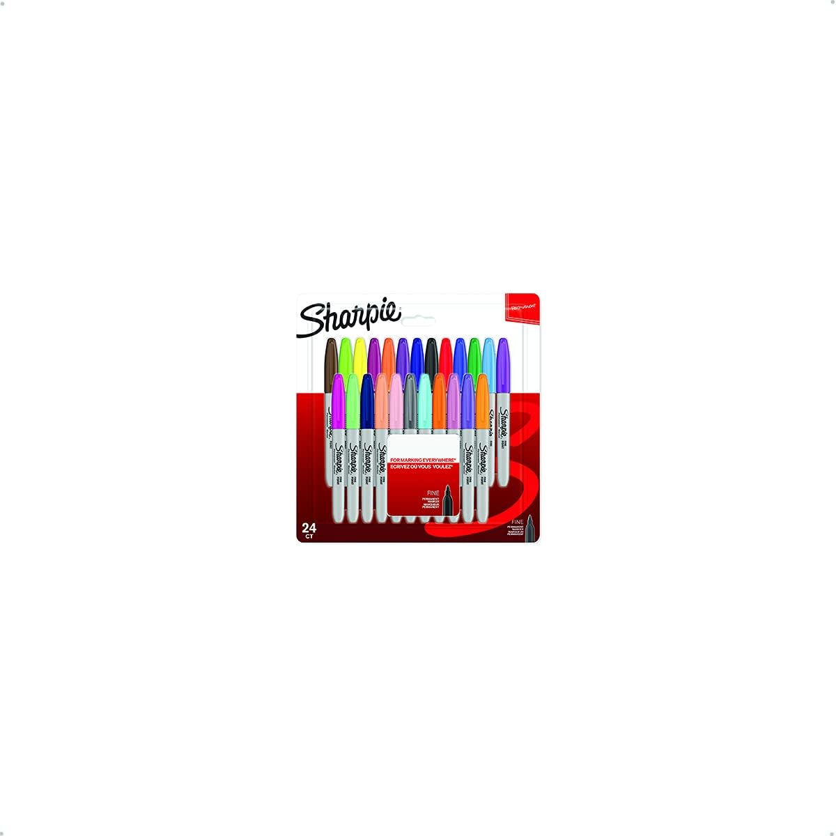 Sharpie Permanent Markers | Fine Point | Assorted Colours | 24 Count ...
