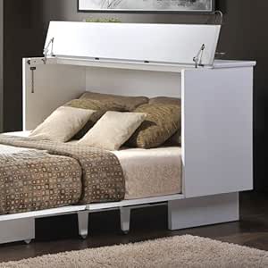 Amazon.com: fu-chest Cottage White Queen Cabinet Bed by Creden-ZzZ ...