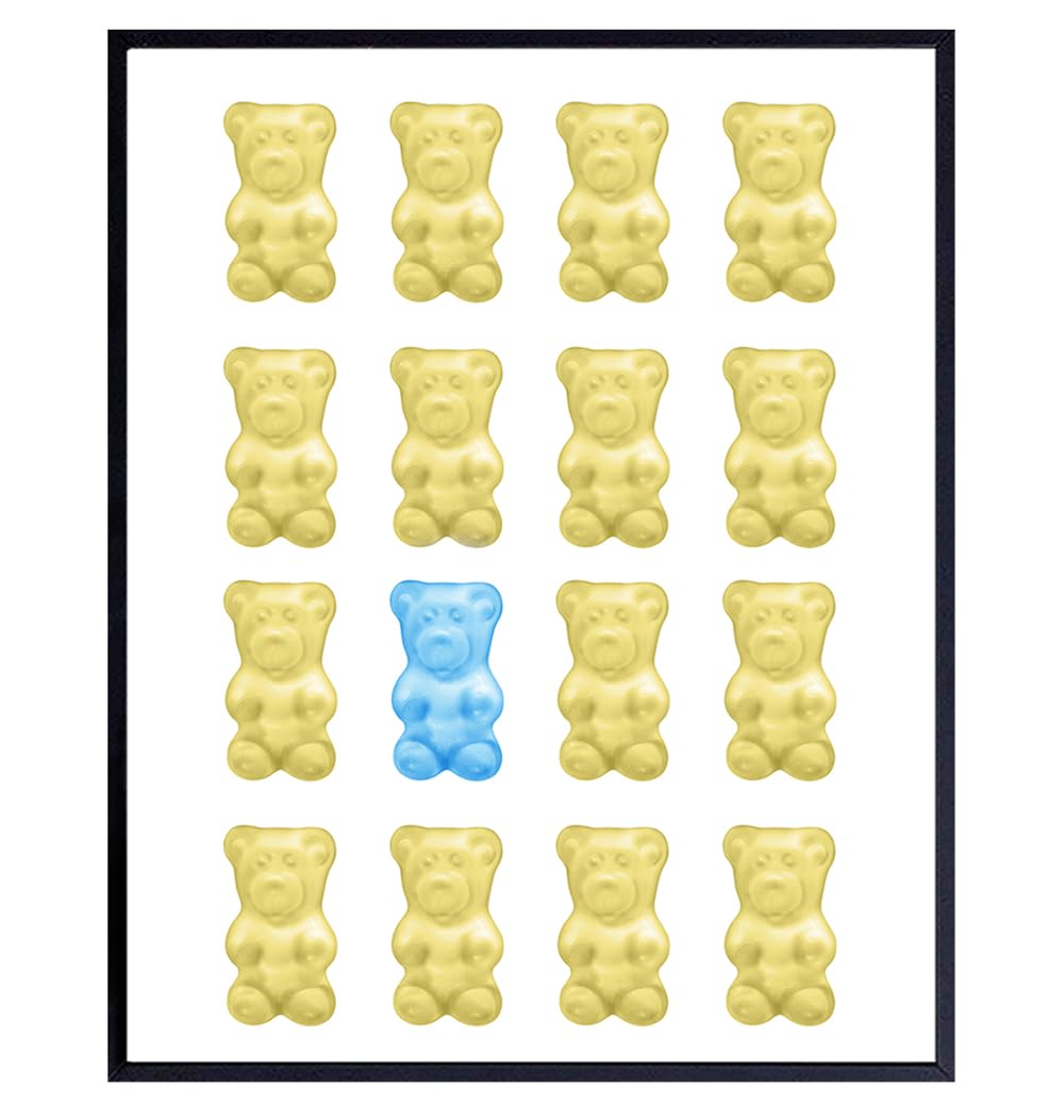 Amazon.com: Pop art Gummy Bear Decor - Trendy Wall Art Indie Room Decor ...