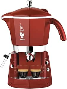 Bialetti Mokona Espresso Coffee Maker Open System for Bottom, Capsules and Pods, 1050 W, Red ...