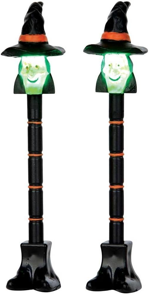 Amazon.com: Lemax Spooky Town Witch Lamp Post Set of 2 Battery Operated ...