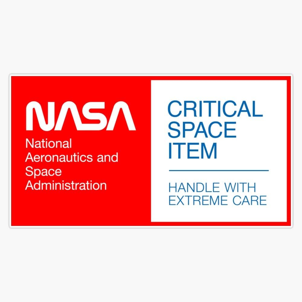 Amazon.com - NASA - Critical Space Item (Red) Bumper Sticker Vinyl Decal 5"