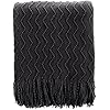 Amazon.com: BATTILO HOME Black Throw Blanket for Couch, Boho Black ...