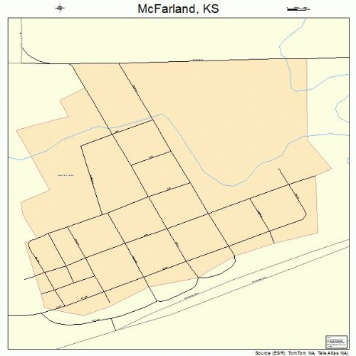 Large Street & Road Map of McFarland, Kansas KS - Printed poster size ...