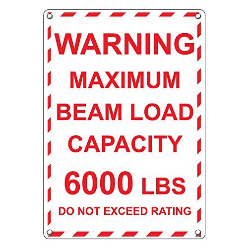 Amazon.com: Weatherproof Plastic Vertical Warning Maximum Beam Load ...