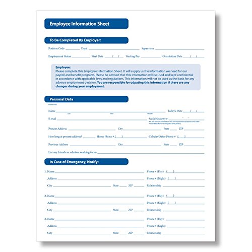 ComplyRight Employee Information Sheet : Amazon.in: Office Products