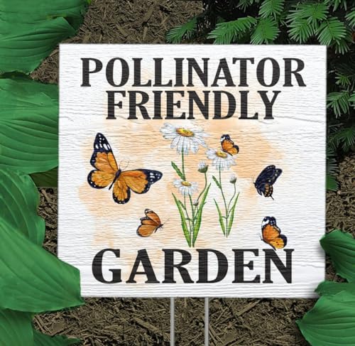 Amazon.com : Aperiy Retro Metal Sign - Pollinator Friendly Garden, 8x8 ...