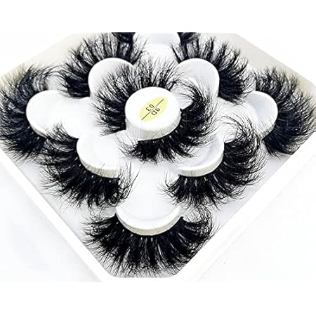 Amazon.com: HBZGTLAD NEW 5Pair Fluffy Lashes 25mm 3d Mink Lashes Long ...