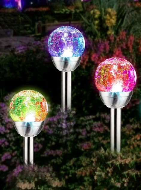 3 Pack Solar Color Changing Globe Lights