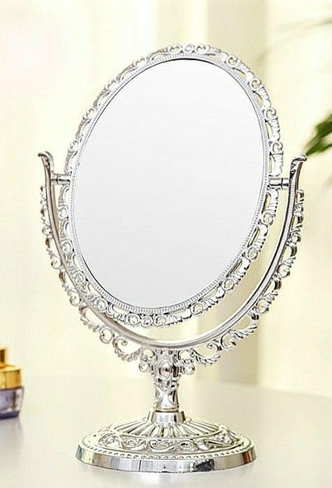 BOXO Double Side Table Mirror Silver Plated for Gift Love One Festival ...