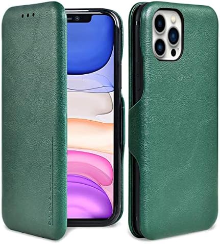 PULOKA for iPhone 14 Pro Max - Sleek Flip Case - Premium Vegan Leather ...