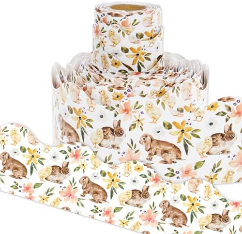 Amazon.com: AnyDesign 65Ft Easter Bunny Bulletin Board Border ...
