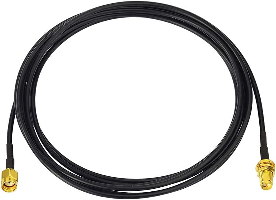 Bingfu RP-SMA macho a RP-SMA mamparo hembra RG174 Extensión de antena WiFi Cable coaxial 6.6 ft ...