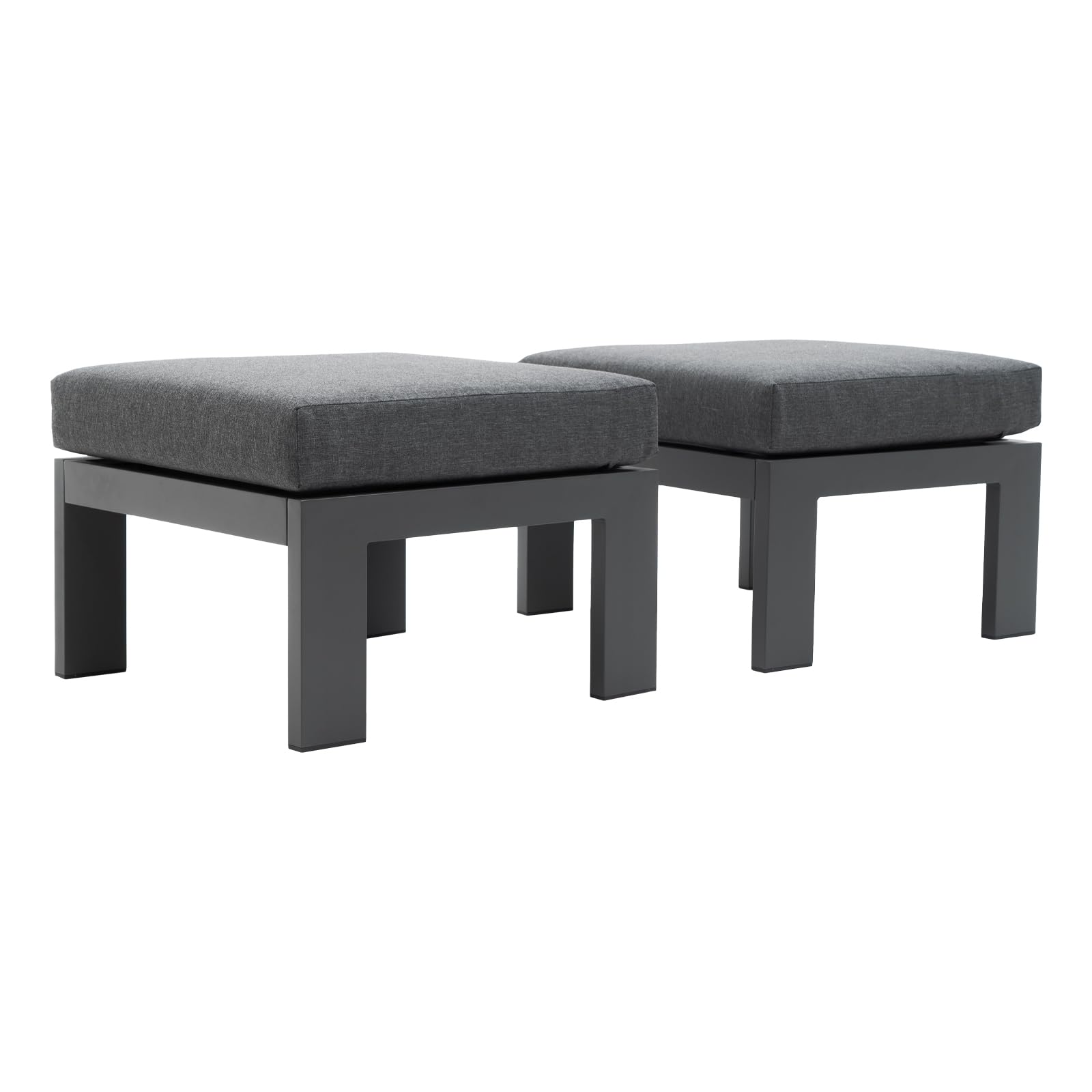 Amazon.com: LebenLiebe 2 Pieces Outdoor Patio Ottomans Aluminum Outdoor ...
