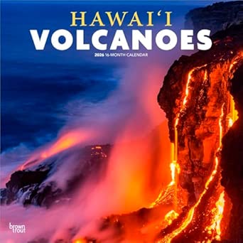 Hawaii Volcanoes | 2026 12 x 24 Inch (Hanging) Monthly Square Wall ...