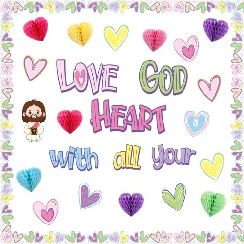 Amazon.com : TaoBary 85 Pcs Valentine's Day Bulletin Board Set 3D Heart ...