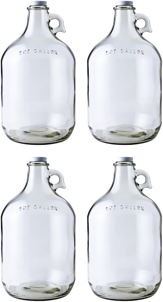 Amazon.com: 1 Gallon (128oz) Glass Fermenting Jug with Handle, Black ...