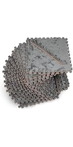 Amazon.com: 16 Piece Carpet Squares Puzzle Mat 49" x 49" Plush ...