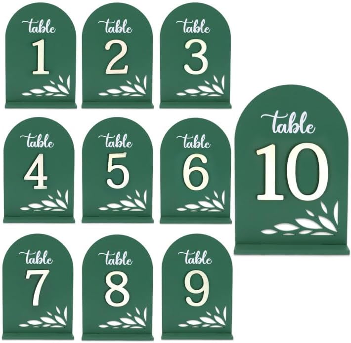 Amazon.com: 10 Pcs Wedding Table Number Wooden Arch Wedding Reception ...