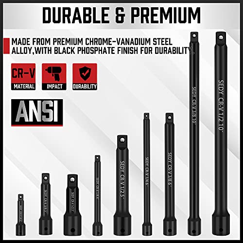 Snapklik.com : Socket Extension Ratchet Extension Set: 9PCS 3/8 Inch ...