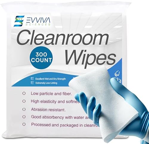 Amazon.com: ES EVVIVA SCIENCES Cleanroom Wipes 9"x9" - 300 Low-Lint ...