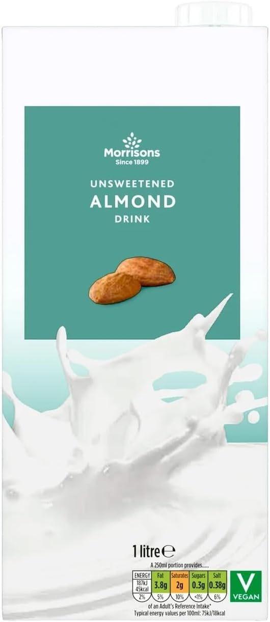 MORRISONS ALMOND UNSWEETENED UHT 1L : Amazon.co.uk: Grocery