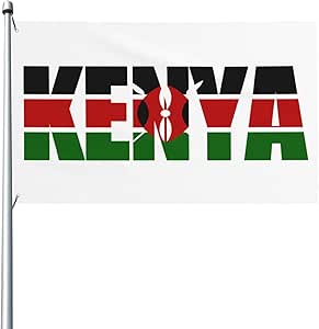 Amazon.com : Kenya Flag Kenyan Text Word Art Flag 3x5 Ft Outdoor Indoor ...