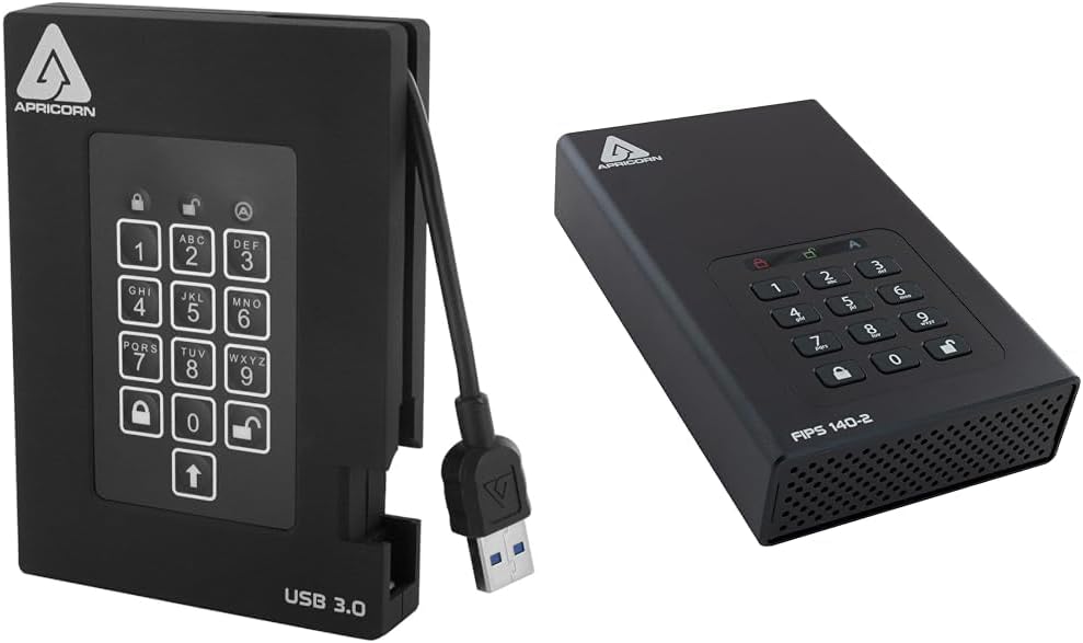 Amazon.com: Apricorn 2TB Aegis Padlock Fortress FIPS 140-2 Level 2 Validated 256-Bit Encrypted ...