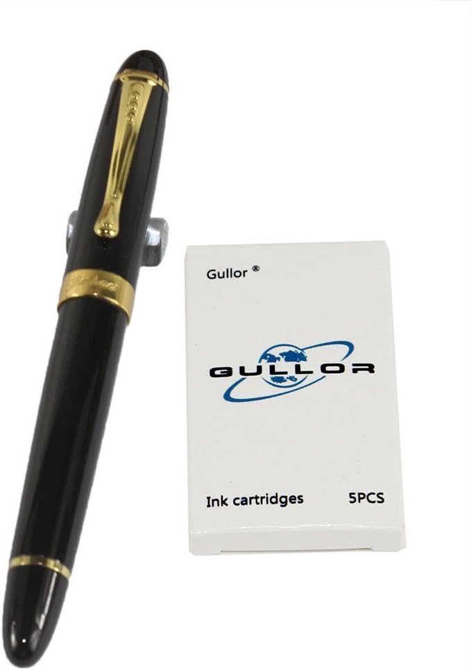 Jinhao 450 – Pluma estilográfica normal color negro con cartuchos de ...