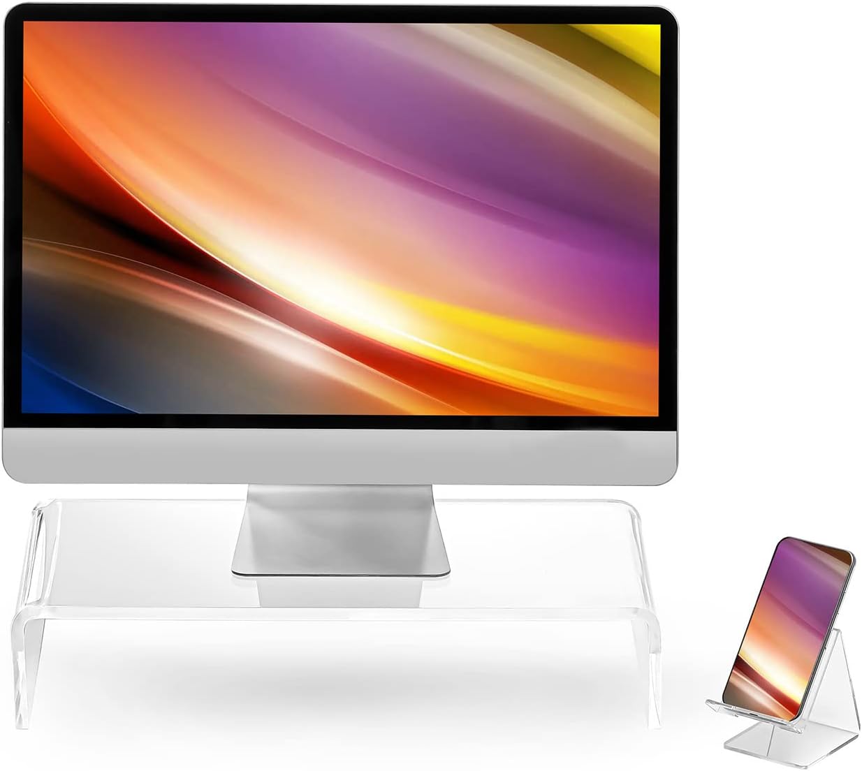 Amazon.com: KMANDLU Premium Acrylic Monitor Stand, Computer Riser ...