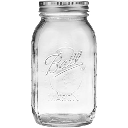 Amazon.com: Ball Regular Mouth 32-Ounces Mason Jar with Lids and Bands ...