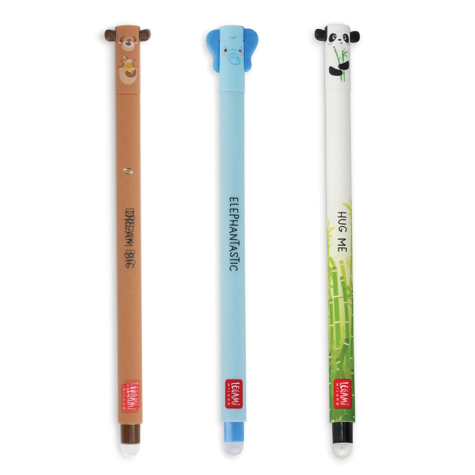 Legami - Set of 3 Erasable Gel Pens, Elephant, Panda, Bear : Amazon.co ...