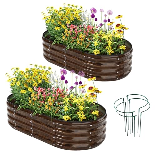 Galvanized Metal Raised Garden Bed Kit for Gardening Outdoor Planter ...