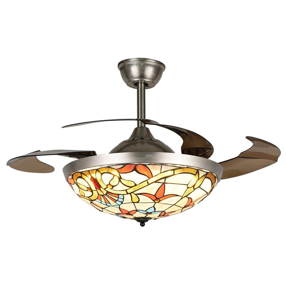 Buy Fandian 42" Tiffany Ceiling Fan with Lights Remote Control Modern ...