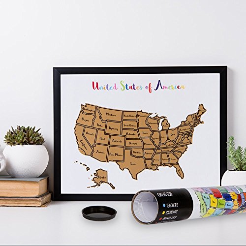 Buy Scratch Off Map of The United States - Fun 'Learn The 50 States ...