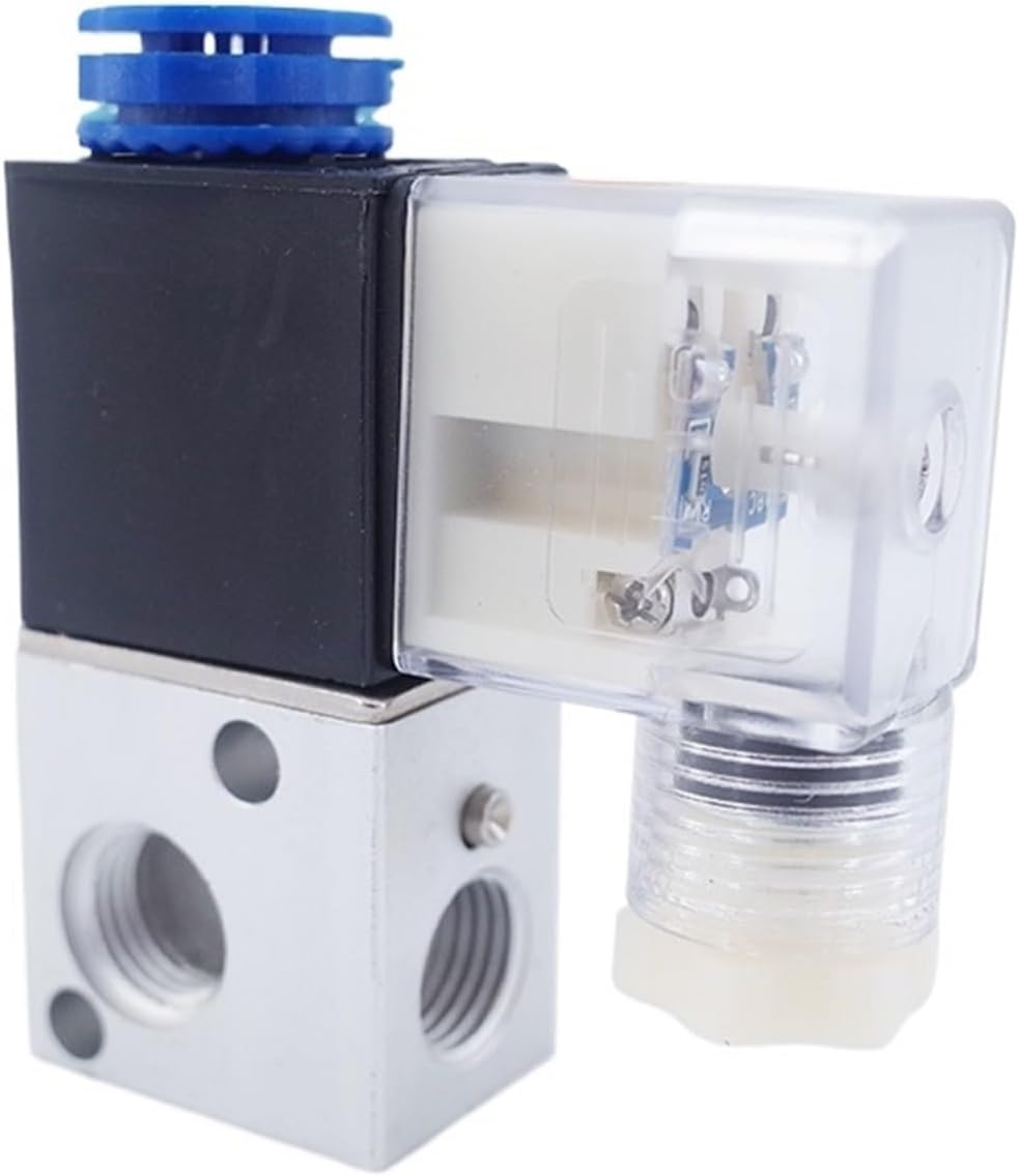 Amazon.com: 3 way Pneumatic Aluminium solenoid valve 3V1-M5 3V1-06/08 Port M5, 1/8" 1/4" BSP AC ...