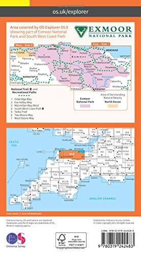 Exmoor Map | Barnstaple, Lynton, Minehead & Dulverton | Ordnance Survey ...