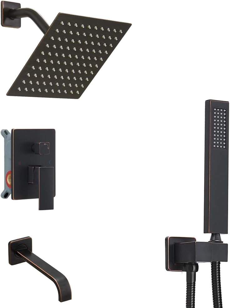 Heable Oil Rubbed Bronze Shower Faucet Set with Tub Spout Bathroom ...