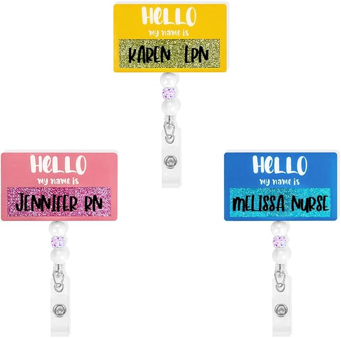 Amazon.com : Custom Name LPN LVN RN Hello My Name is ID Card Badge ...