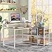 Amazon.com: LITTLE TREE Reversible L-Shaped Computer Desk with Hutch ...