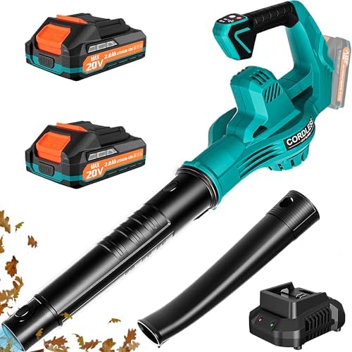 Leaf Blower Cordless,20V Leaf Blowers with Battery and Charger 150MPH 2 ...