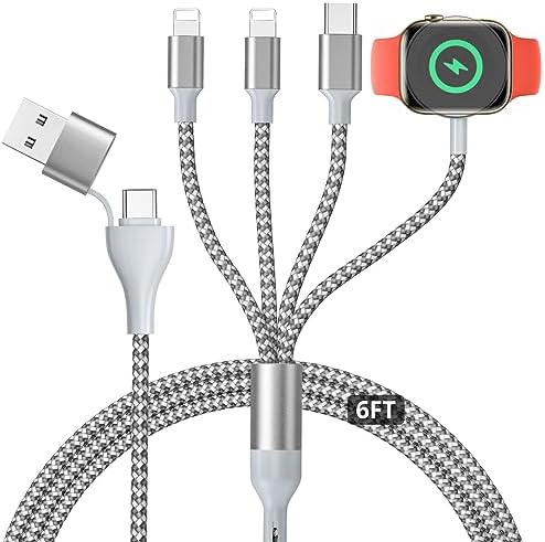 Amazon.com: 4 in 2 Multi Charging Cable for Apple Watch Charger,USB C ...