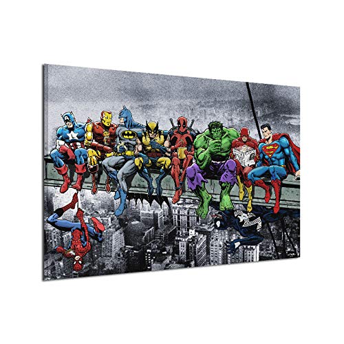 Wall Art Marvel DC Comic Superheroes Girder Lunch ATOP Skyscraper ...