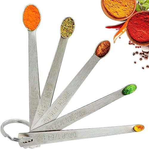 5Pcs Mini Measuring Spoons Set Heavy Duty Stainless Steel Measuring ...