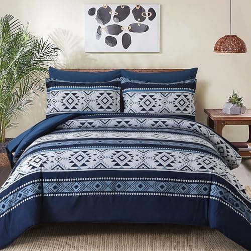 Amazon.com: Anibedding California King Comforter Set Navy Blue, 7 ...