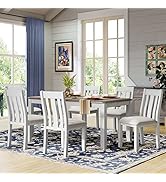 Amazon.com - Merax Dining Table Set, 5-Piece Farmhouse Dining Table and ...