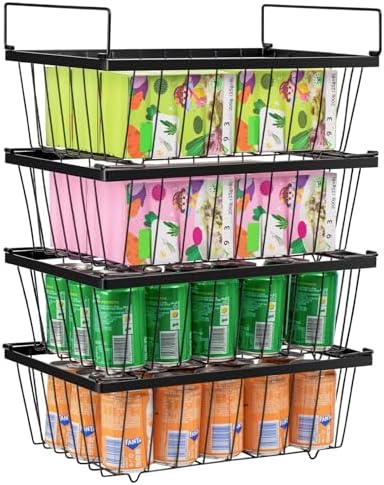 iSPECLE Chest Freezer Organizer - 4 Pack Stackable Freezer Baskets for ...