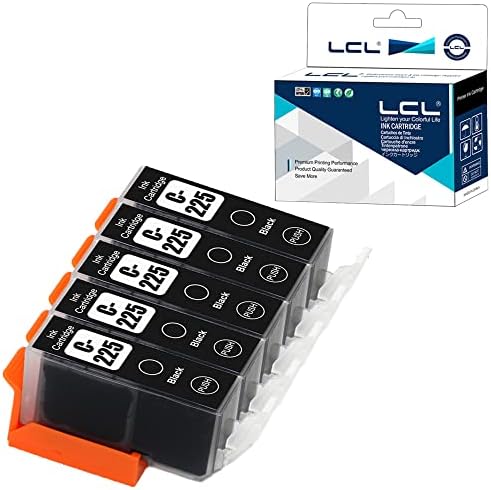 LCL Compatible for Canon PGI-225 PGI-225BK (5-Pack PGBK) Ink Cartridge ...