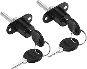 JIALWSJWAN 2 Pcs Cylinder Cabinets Drawer Lock Push Plunger Lock with ...