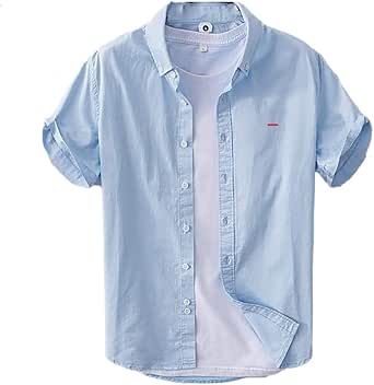 Spanish Linen Half Sleeve Casual Shirt For Men (Milk, XL): Buy Online ...